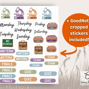 Student Planner Stickers - SCHOOL Digital STICKERS for Digital Planner ...
