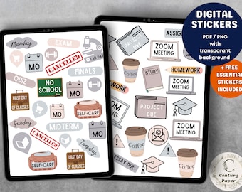 Student Digital Planner Sticker - Digital Stickers for Goodnotes ...