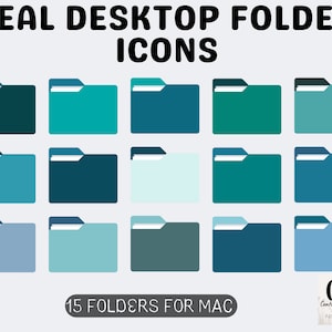 Teal Folder Icons for Mac, Turquoise, File Icons, Organization ...