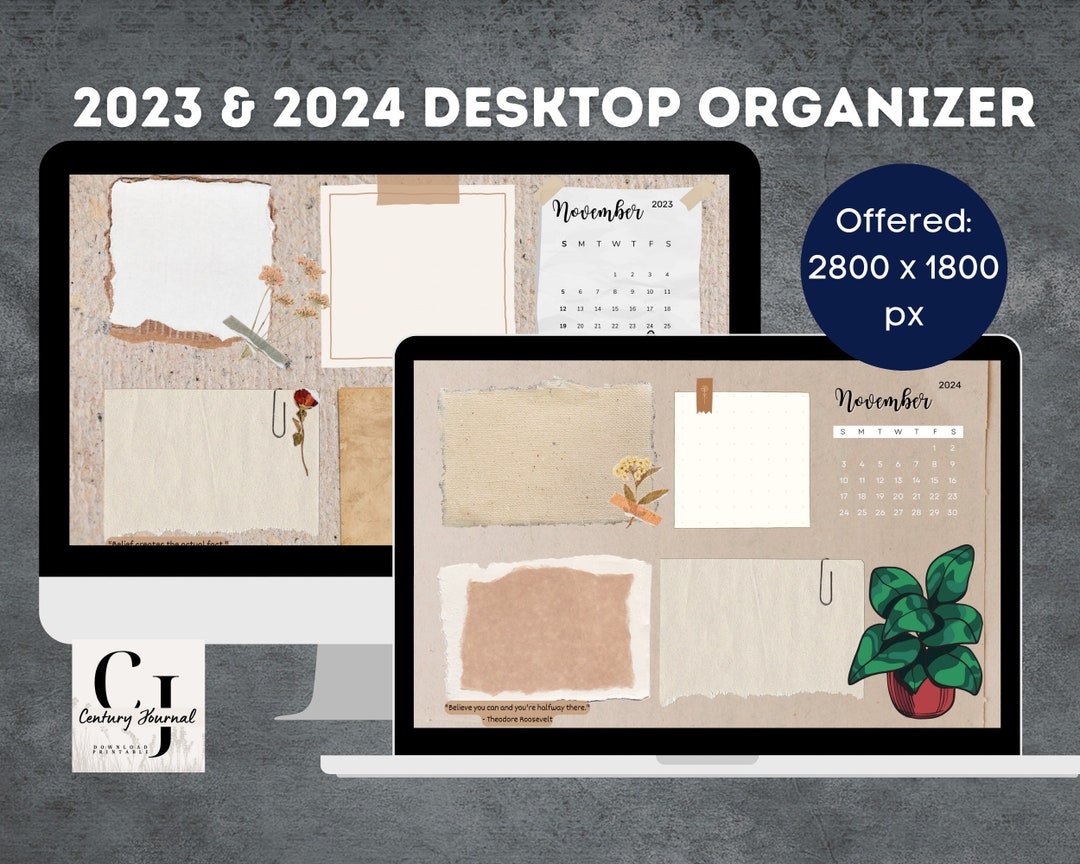 2023-2024 Desktop Organizer Wallpaper, Mac Desktop Wallpaper, Digital ...