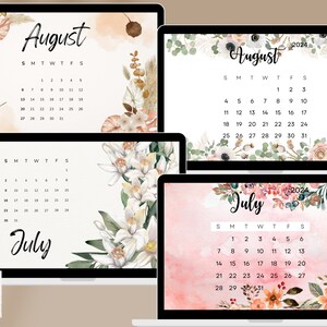 2023-2024 Botanical Desktop Calendar Wallpaper (digital Download) - Etsy