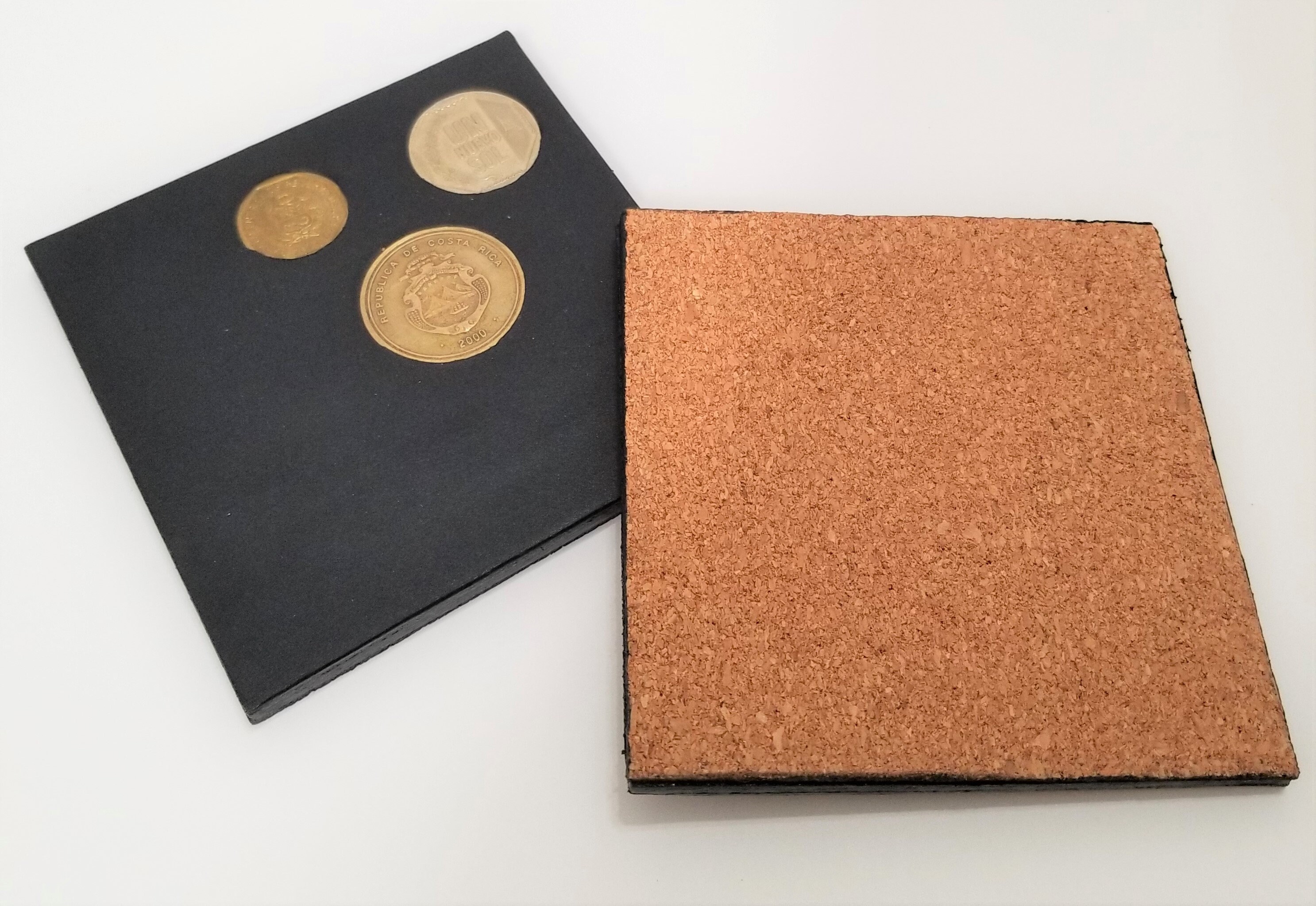 Genuine Square Leather Coasters With Foreign Coins Set 4, Drink Coaster ...
