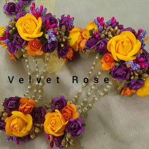 Multicolor Artificial Flower Haath Phool Bridal Bridesmaid - Etsy