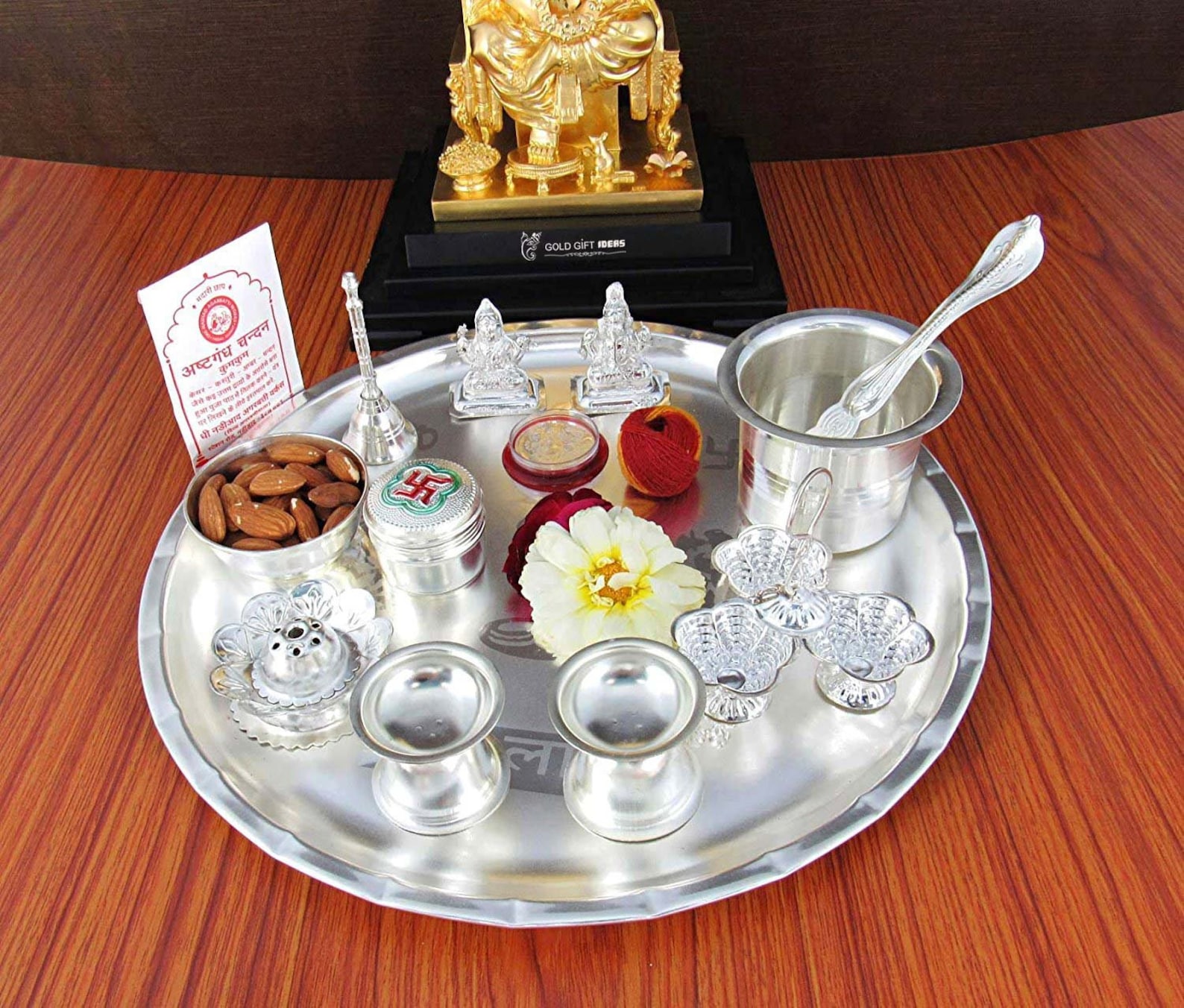 Silver Plated Pooja Thali Set 12 Festival Ethnic Puja Thali | Etsy