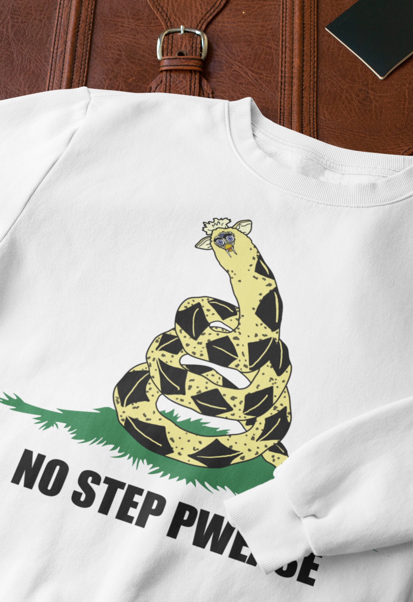 Long Furby "no Step Pwease" Don't Tread on Me Parody Crewneck Sweater ...