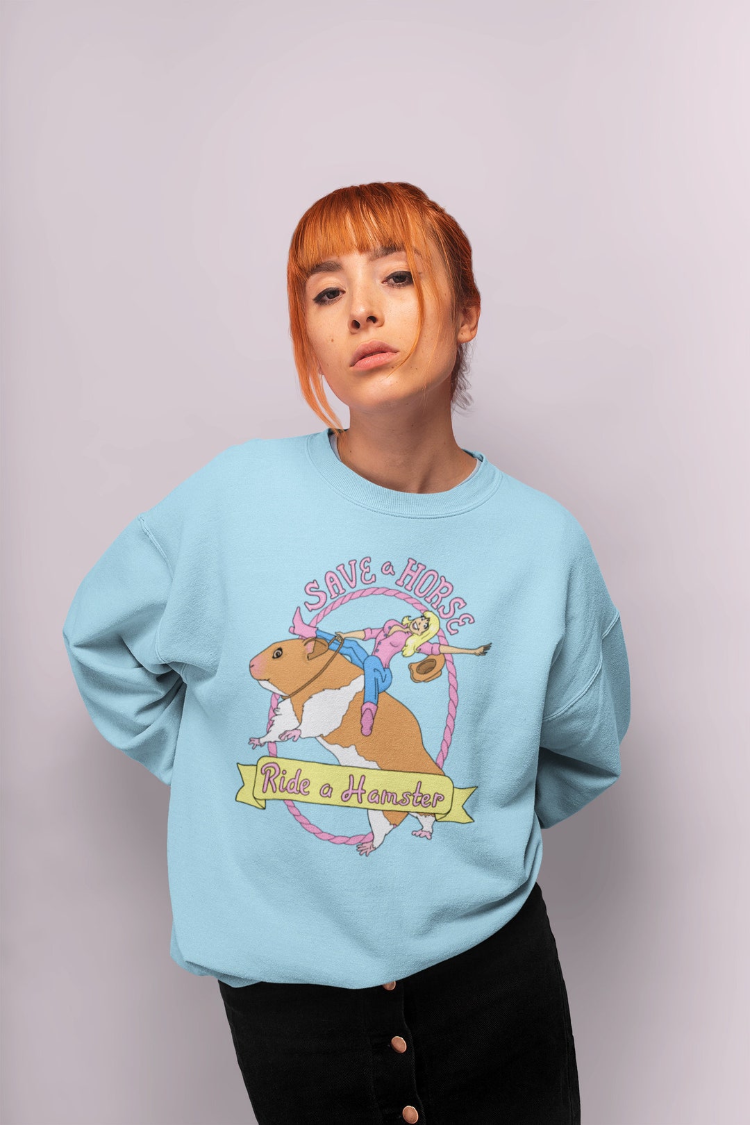 Rodeo Hamster Weird Graphic Sweater for Hamster Lover, Indie Clothing ...