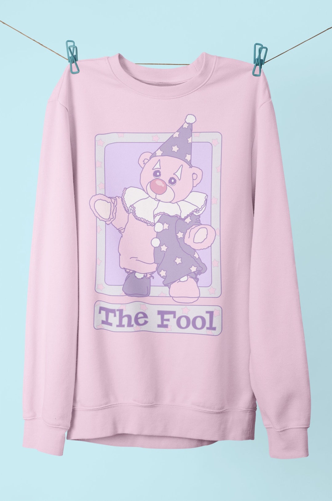 THE FOOL Clowncore Pastel Goth Teddy Bear Sweater - Harajuku Style ...