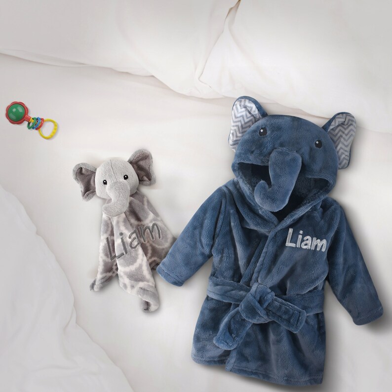 Elephant Robe for Baby Boys With Elephant Security Blanket - Etsy