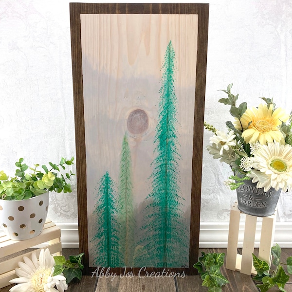 Pine Tree Vertical Wall Art - Etsy