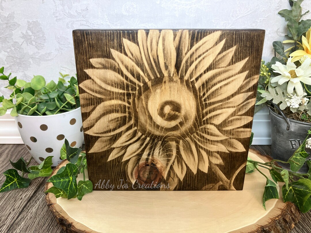 Sunflower Painting/rustic Wood Wall Art Sign/sunflower Wall Decor/wood ...