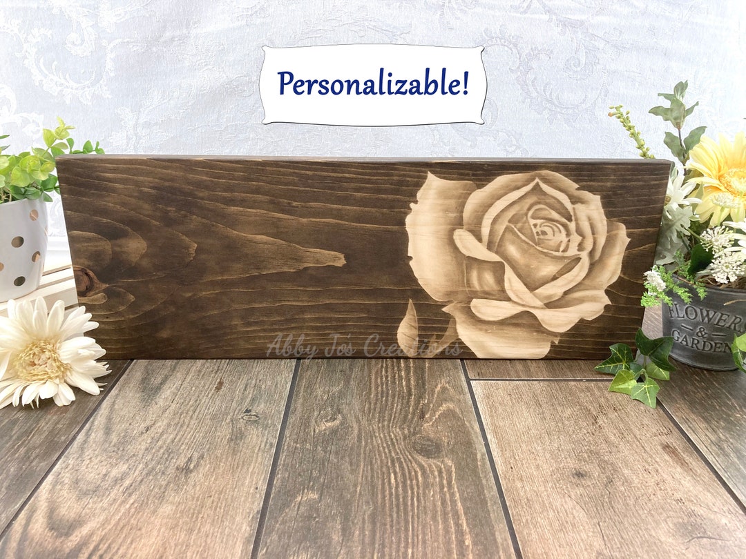 Rustic Rose Painting Art/wood Rose Wall Art/rose Flower Painting/rose ...