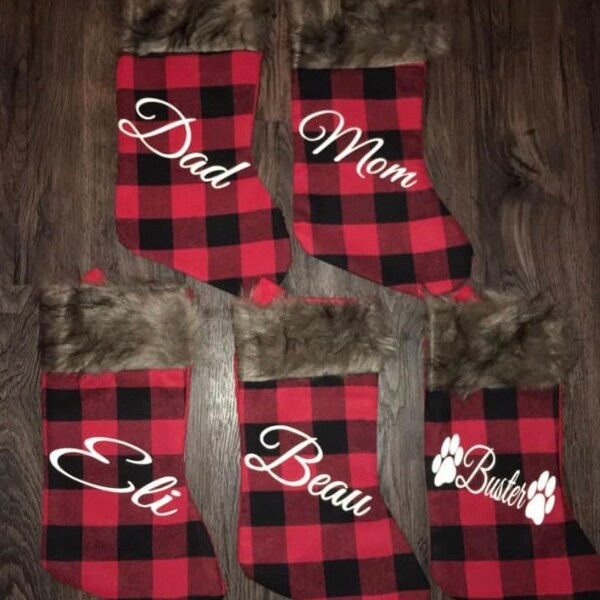 Plaid Stocking - Etsy