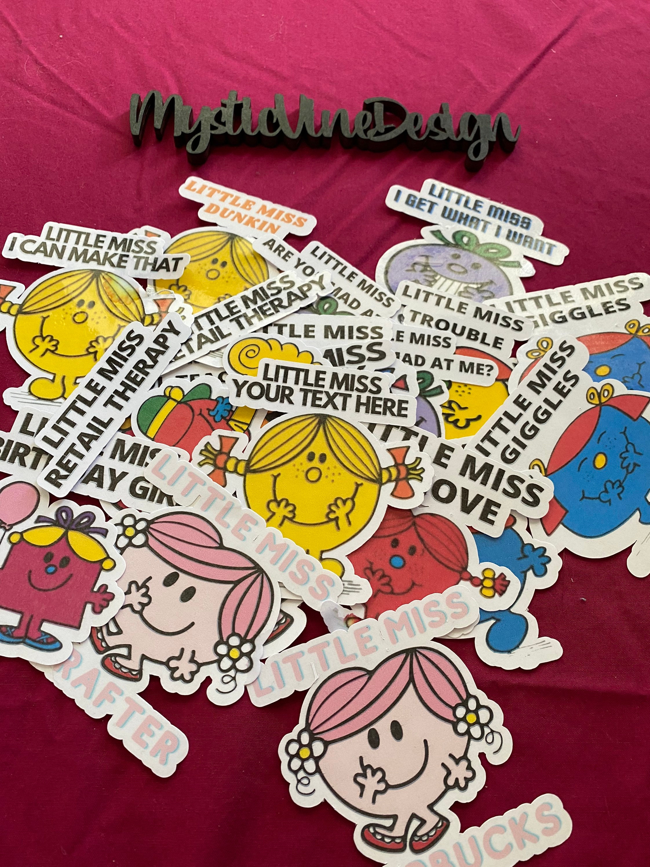 Little Miss Custom Stickers, Little Miss, Mr.men Sticker Custom ...