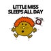 Little Miss Sleeps All Day, Mr.men, Meme Sticker, Decal Sticker, Funny ...