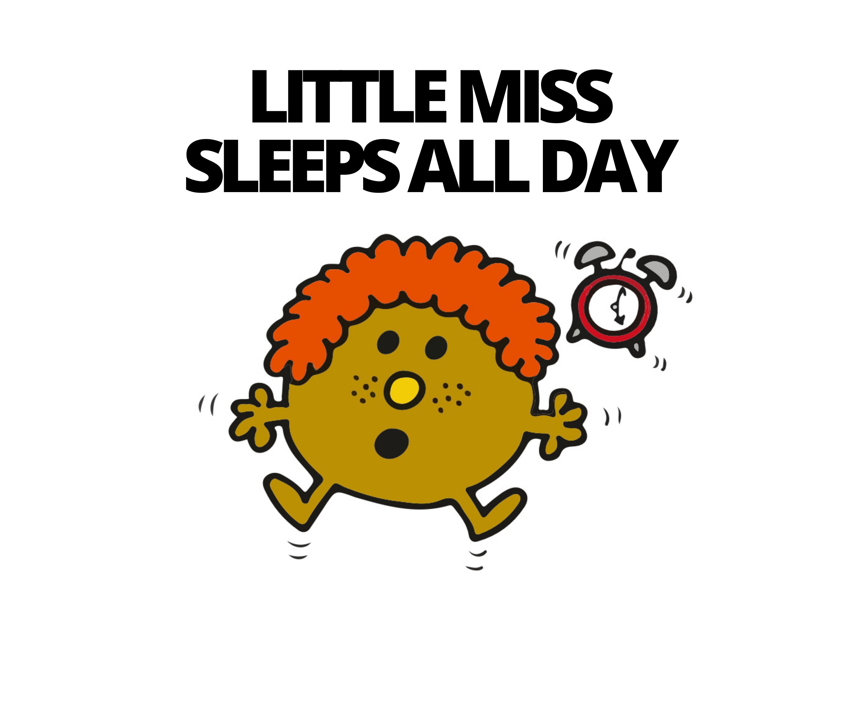 Little Miss Sleeps All Day, Mr.men, Meme Sticker, Decal Sticker, Funny ...
