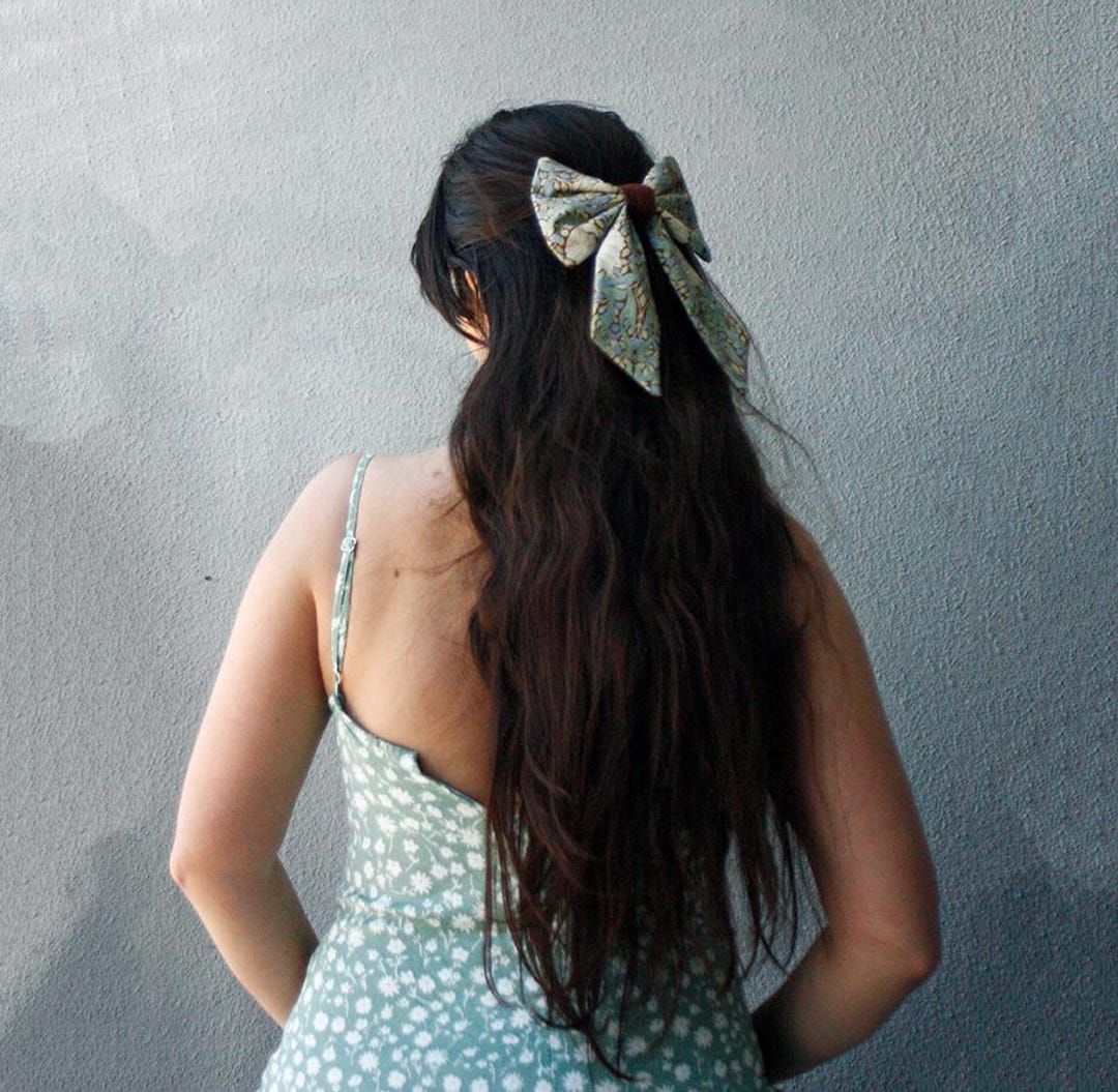 Big Cotton Bow, Large Hair Bow for Party, Oversized Bow With Tail ...
