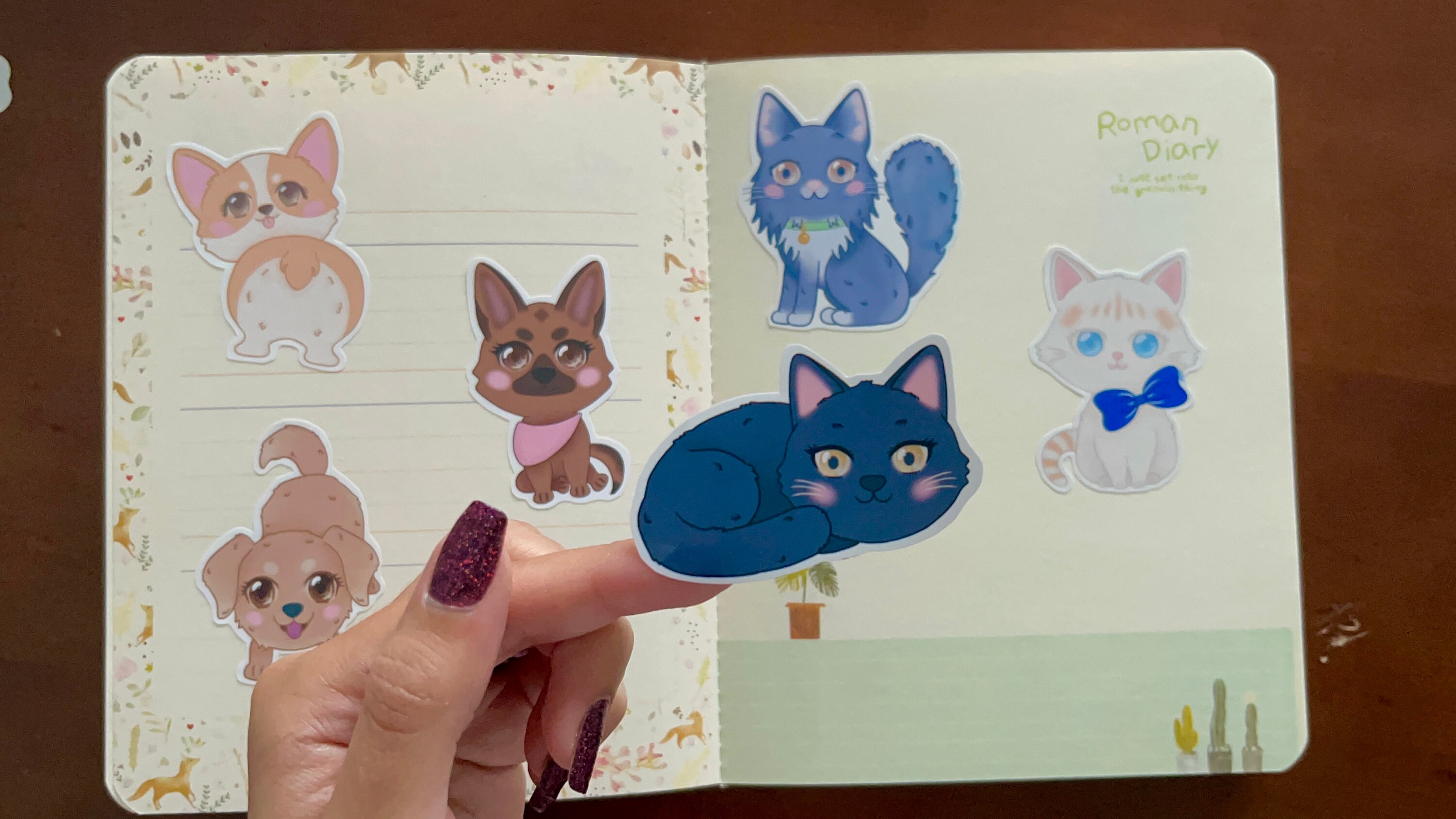 Kawaii Pets Sticker Pack of Cute Cats and Dogs Featuring Chibi Pet Art ...