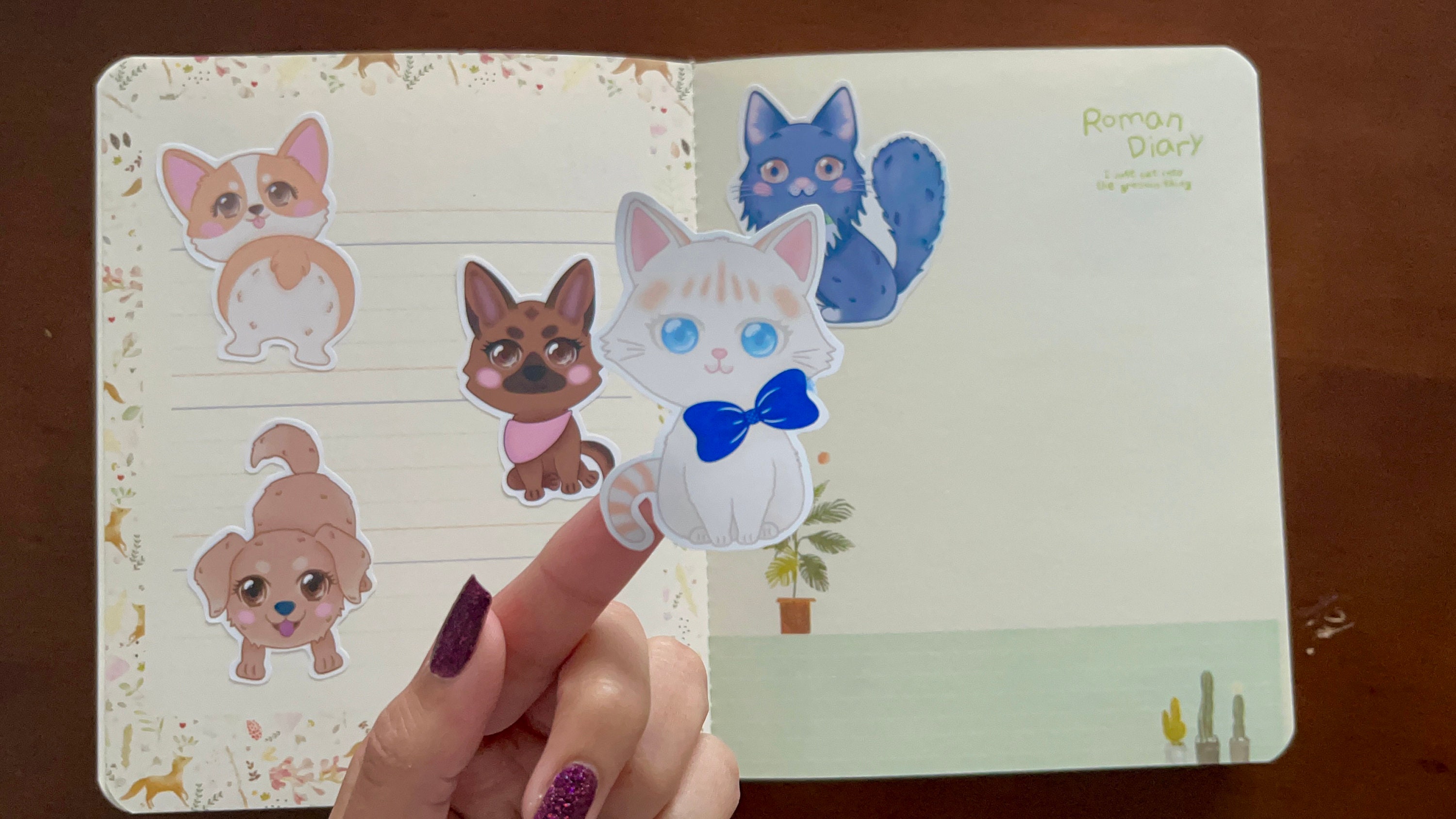 Kawaii Pets Sticker Pack of Cute Cats and Dogs Featuring Chibi Pet Art ...