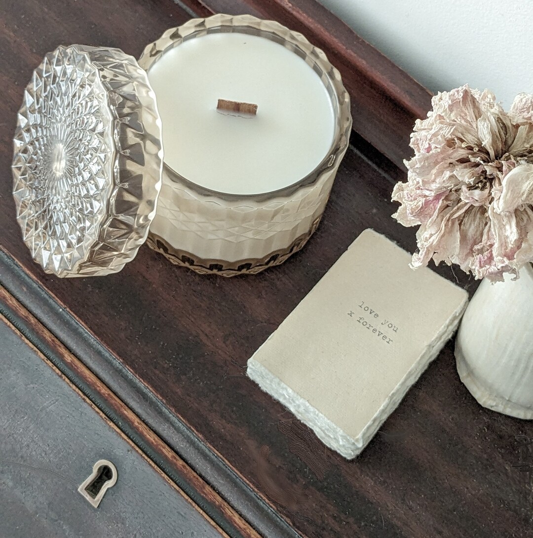 Keepsake Glass Vessel With Matching Glass Lid. Cocosoy Scented Wax ...