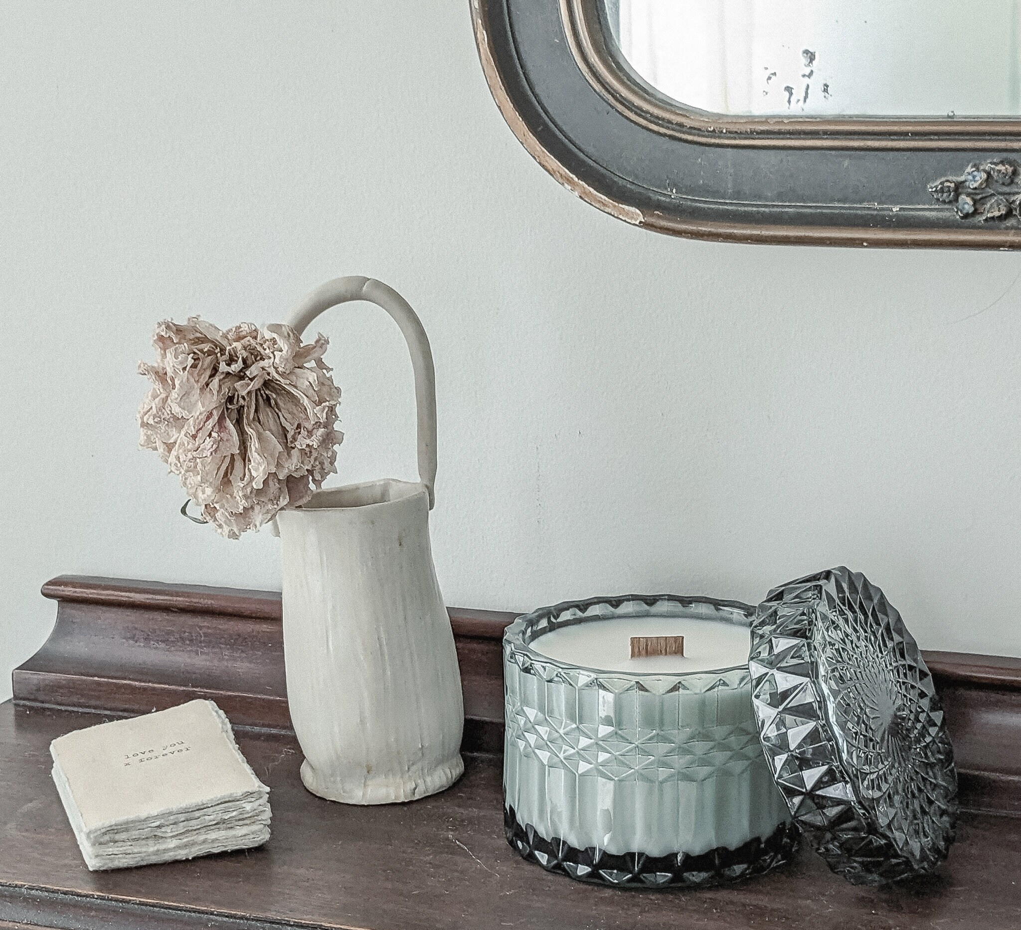 Keepsake Glass Vessel With Matching Glass Lid. Cocosoy Scented Wax ...