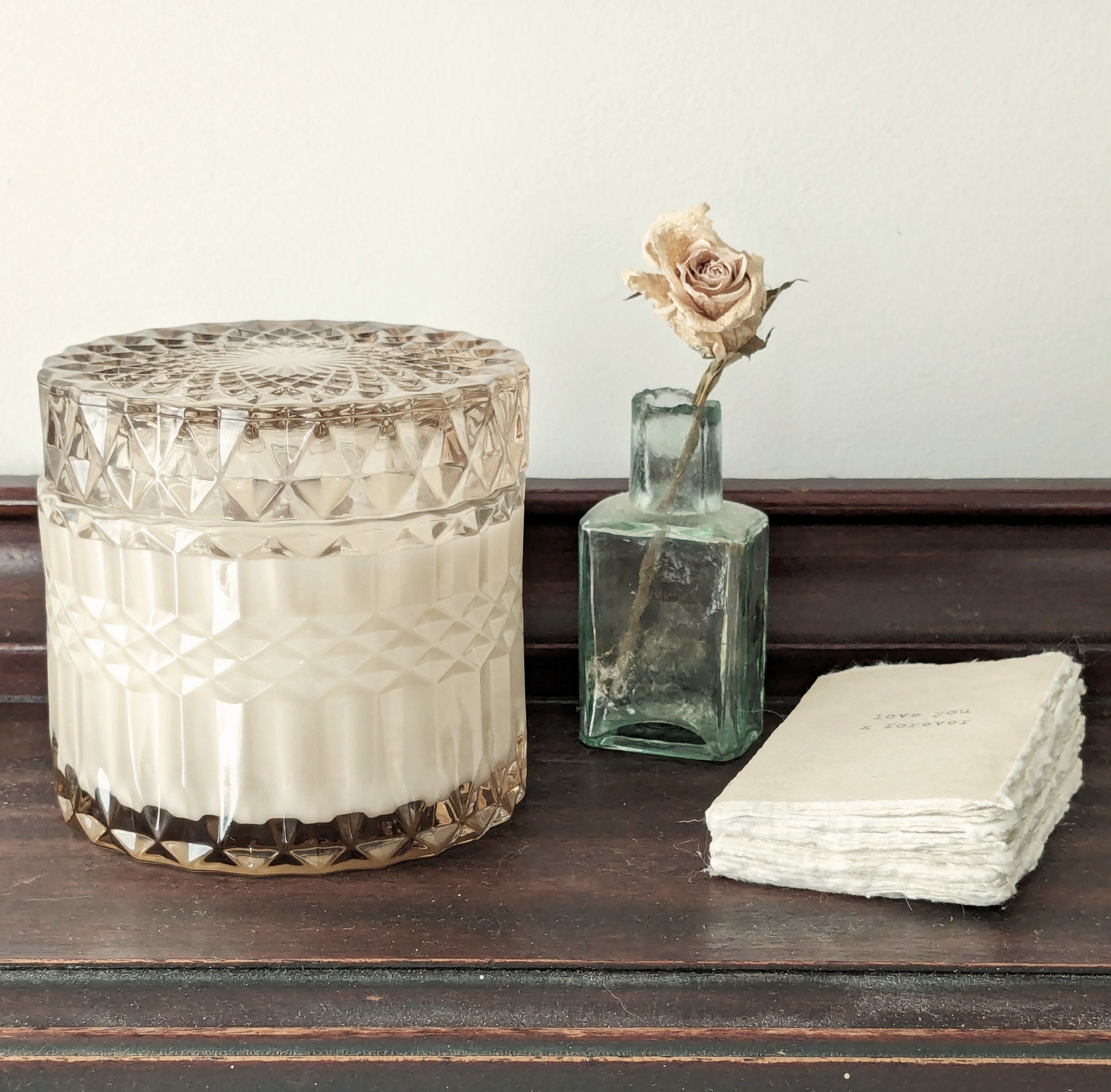 Keepsake Glass Vessel With Matching Glass Lid. Cocosoy Scented Wax ...