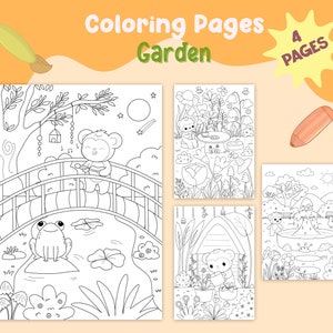 Printable Coloring Pages Garden Theme Kids Coloring Activity Sheets ...