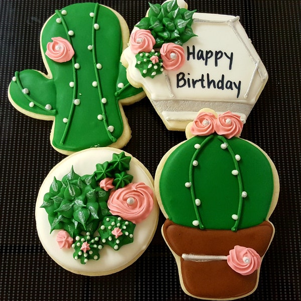 Succulent Cookies - Etsy