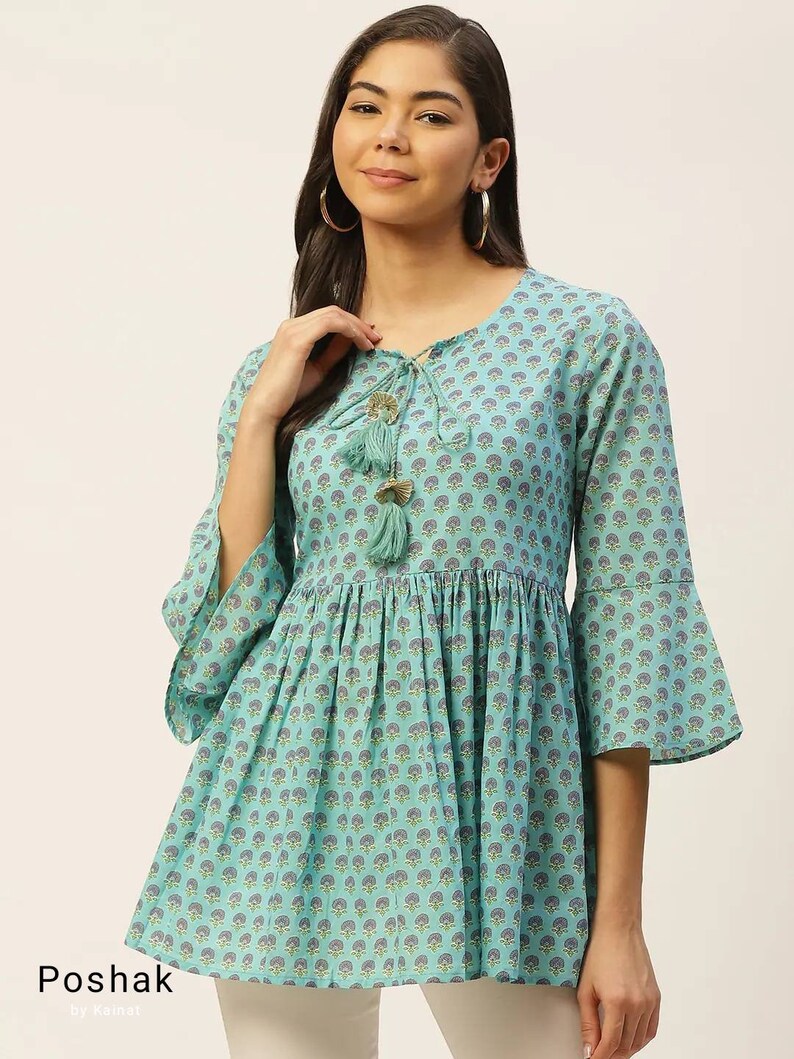 Tunics for Women Blue & Purple A-line Pure Cotton Kurti for - Etsy