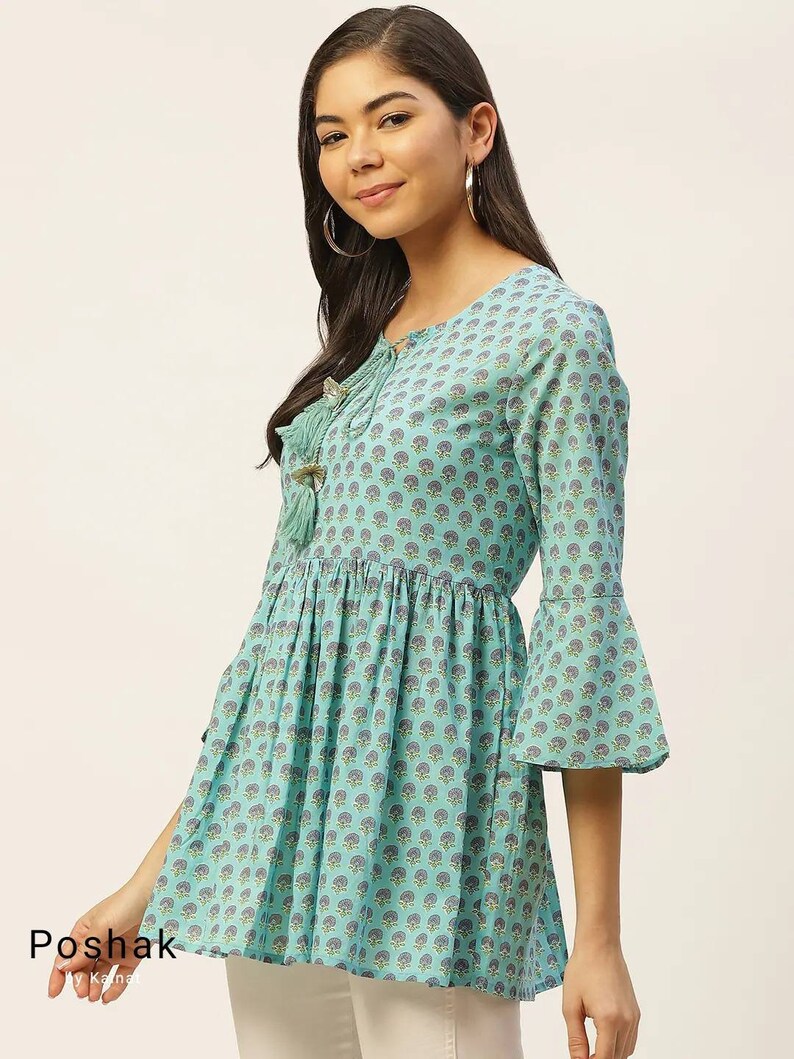 Tunics for Women Blue & Purple A-line Pure Cotton Kurti for - Etsy