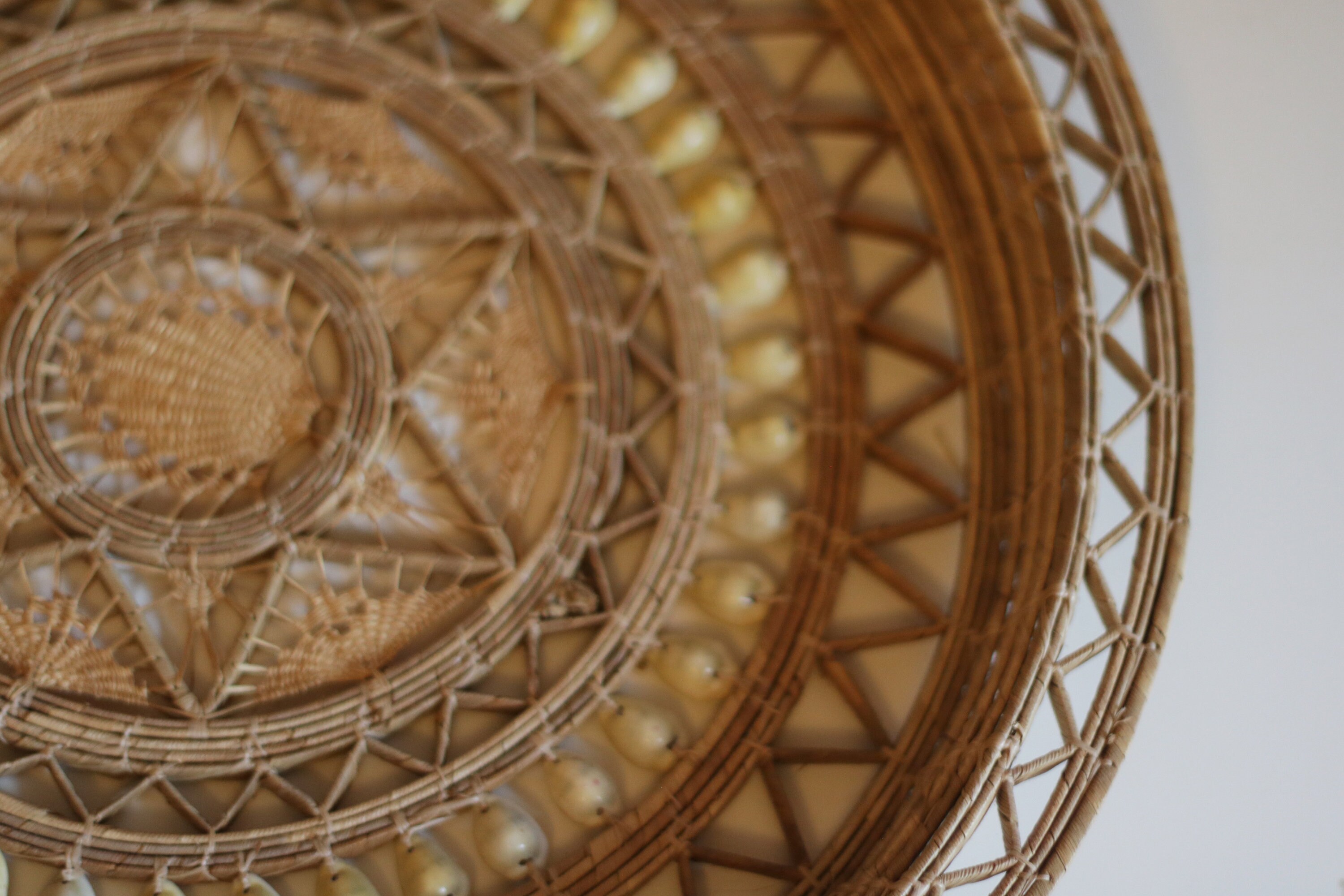 Rattan and Conch Shell Wall Hanging Basket Boho Home Decor - Etsy