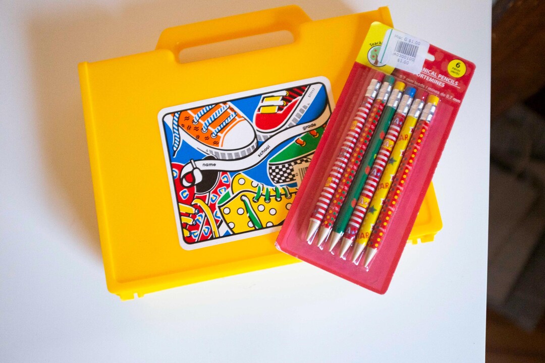 1990s Stationary Set - Pencil Box and Mechanical Pencils New in ...