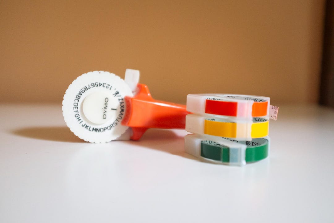Vintage Dymo Label Maker With Original Embossing Labels - Etsy