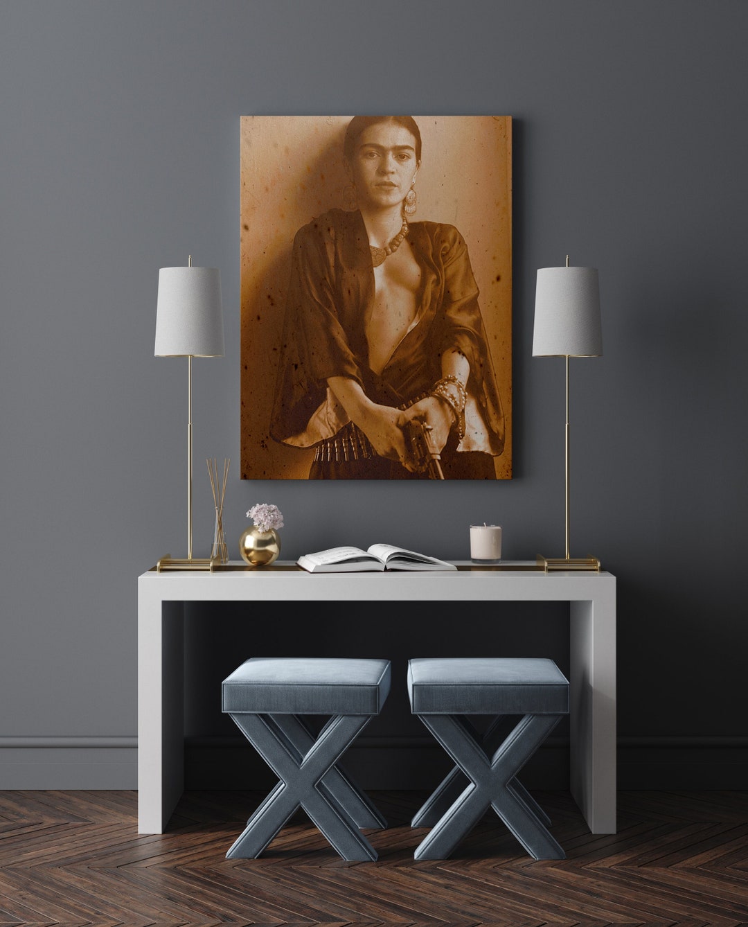 Ancient Frida Wall Canvas, Pop Art, Frida Artist Canvas, Ancient Home ...