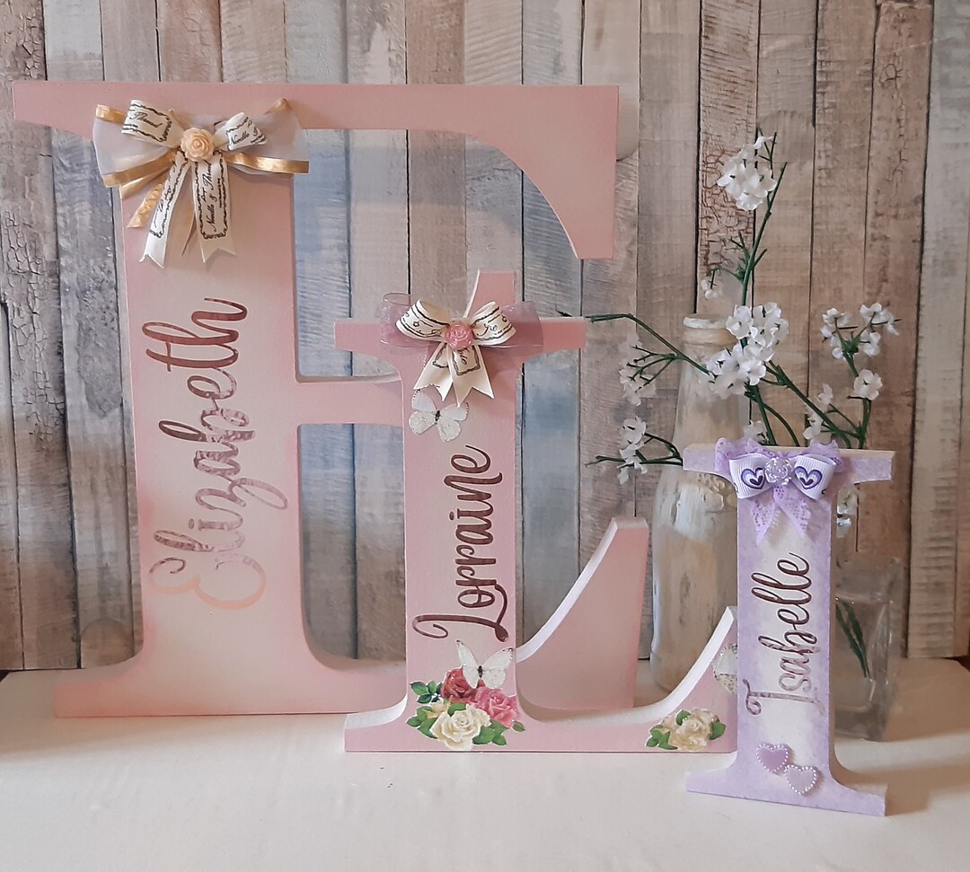 Capital Freestanding Letter Sign. Personalised With Name, Decorated ...