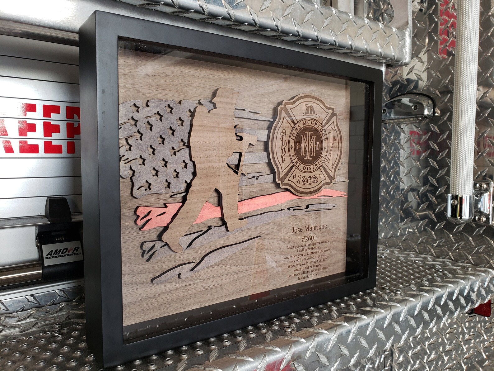 Hero shadow box Personalized Firefighter Police Military | Etsy
