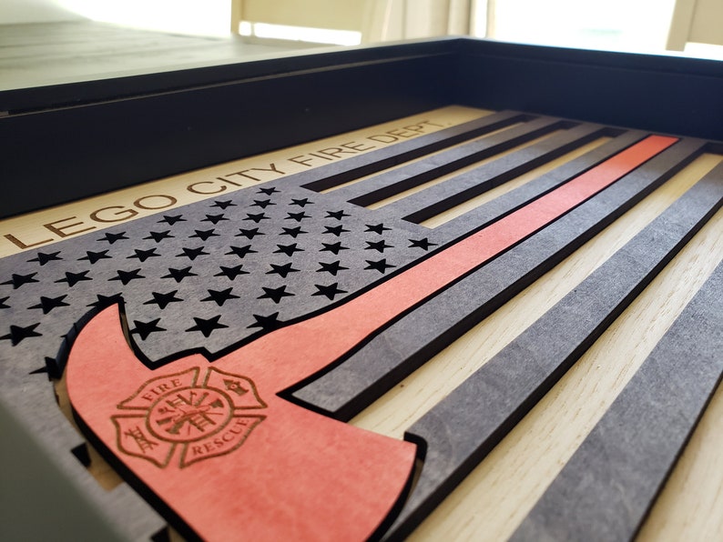 Hero shadow box Personalized Firefighter Retirement gift | Etsy