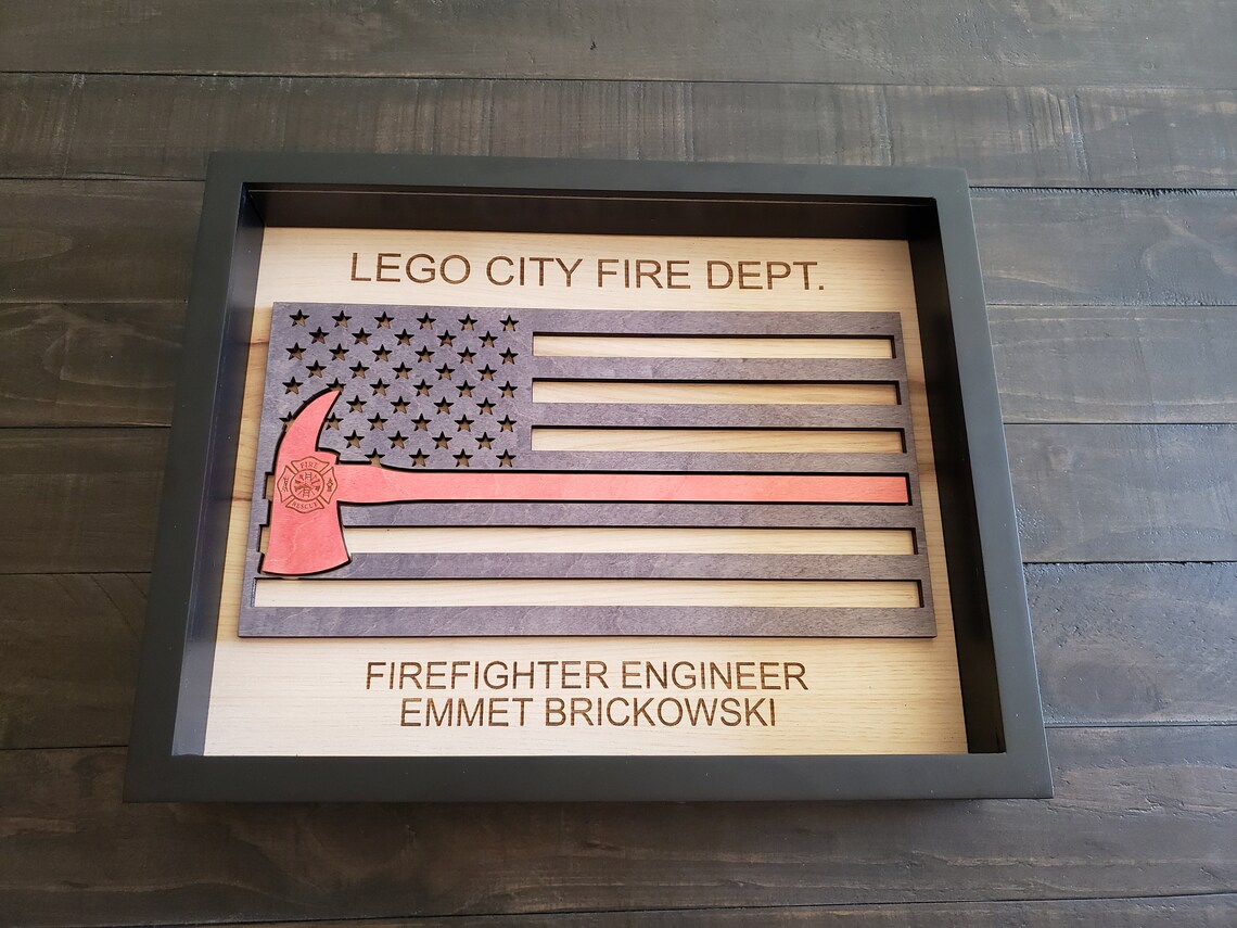 Hero shadow box Personalized Firefighter Retirement gift | Etsy
