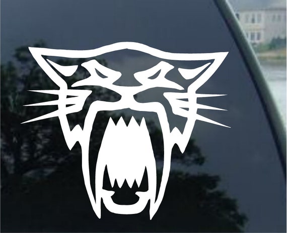 Vinyl Decal Arctic Cat Sabertooth Tiger Looking Cat With Long Fangs