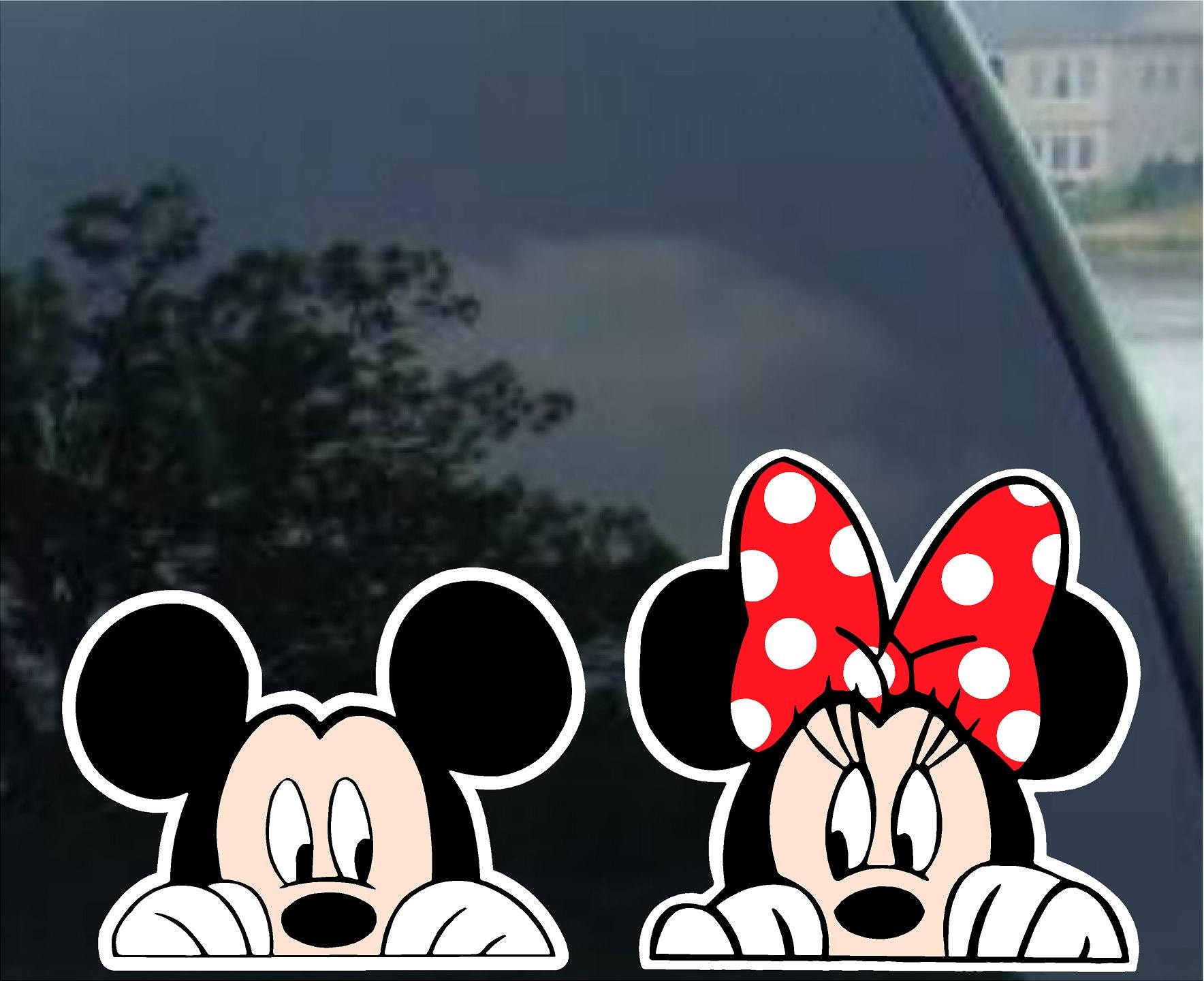Mickey and Minnie Mouse Disney Inspired Combo Vinyl Decal 2 Sticker Set ...