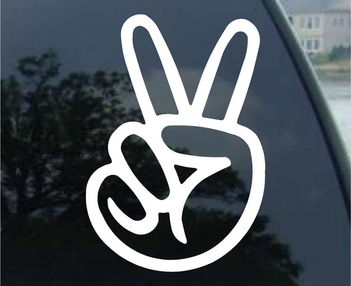 Peace Sign HAND Vinyl Decal Car Window Mirror Bumper | Etsy
