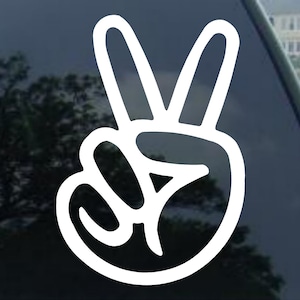 Peace Sign HAND Vinyl Decal Car Window, Mirror, Bumper, Laptop, Yeti ...