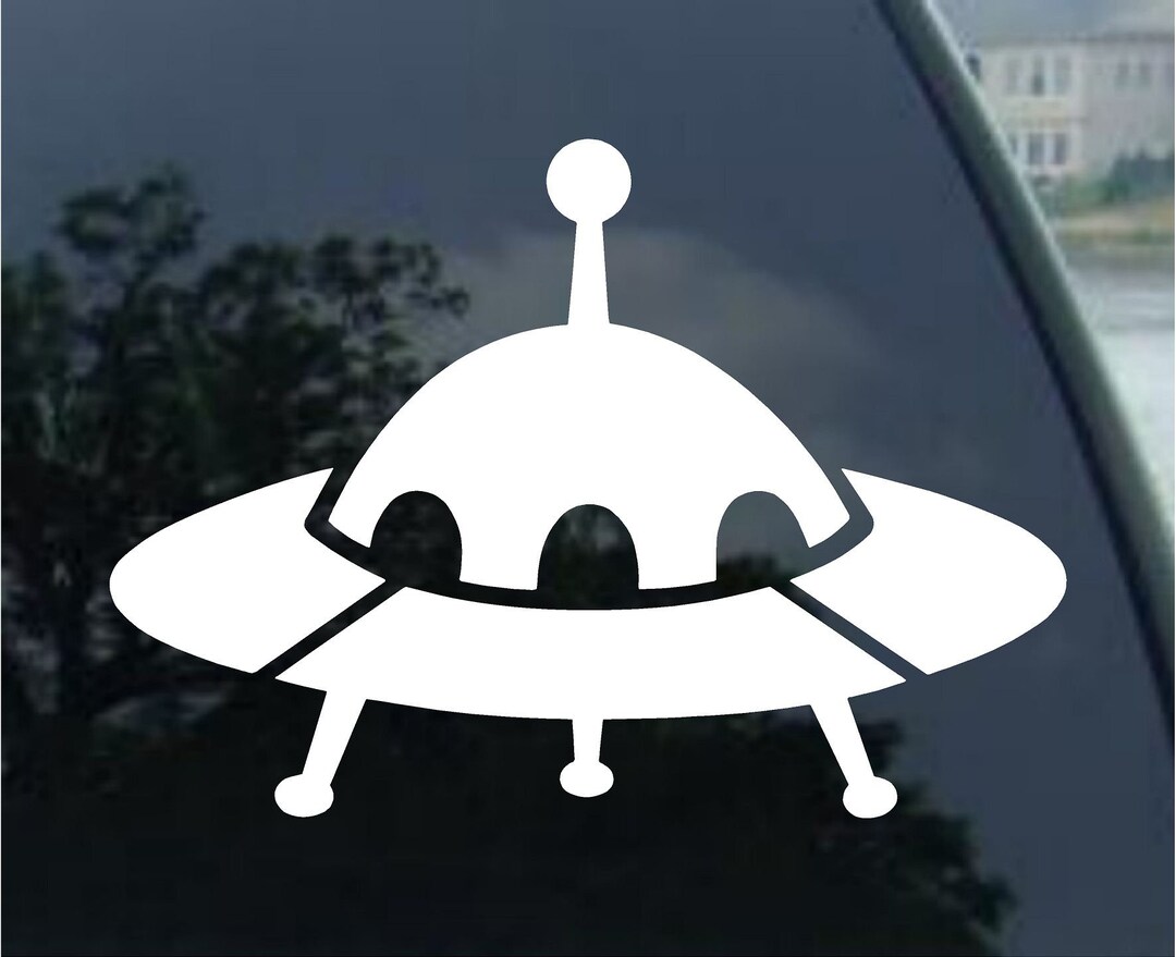 SPACESHIP/ ALIEN Spaceship/ UFO Vinyl Decal Window, Bumper, Mirror ...