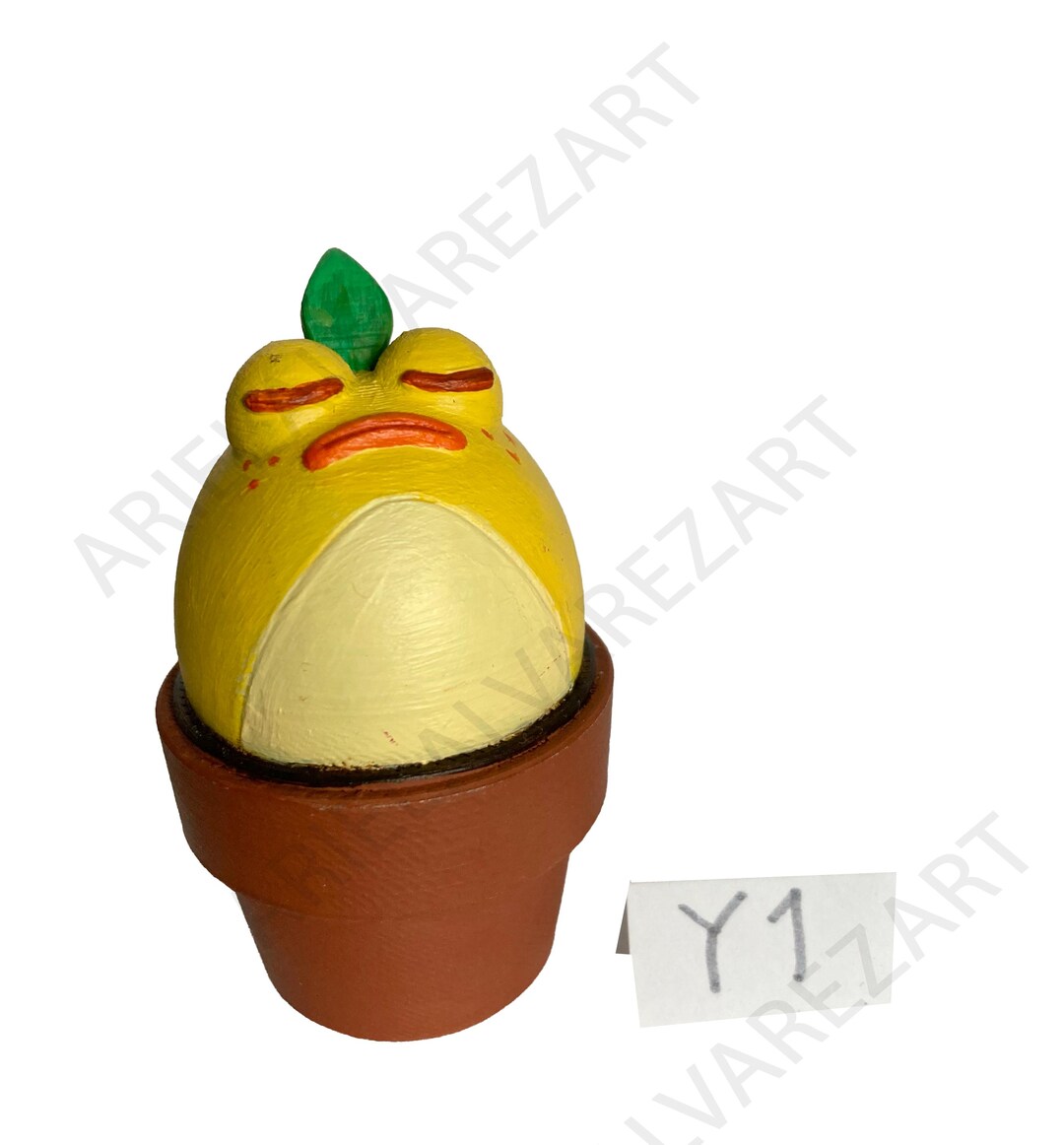 Adorable Little Potted Emo Frog Figure- 3D Printed and Hand Painted ...