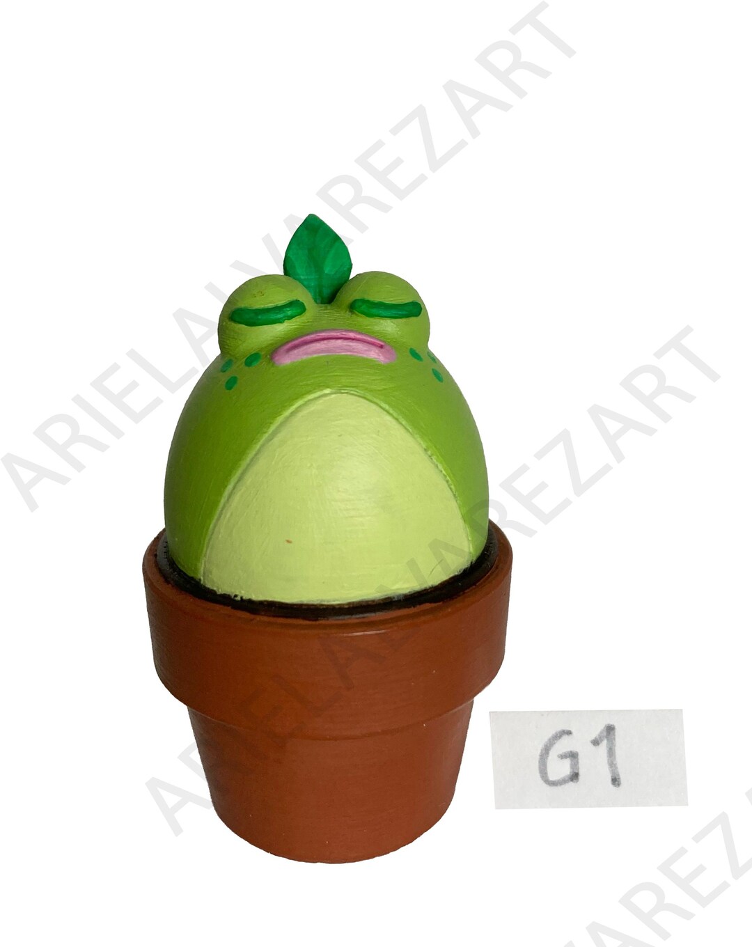 Adorable Little Potted Emo Frog Figure- 3D Printed and Hand Painted ...