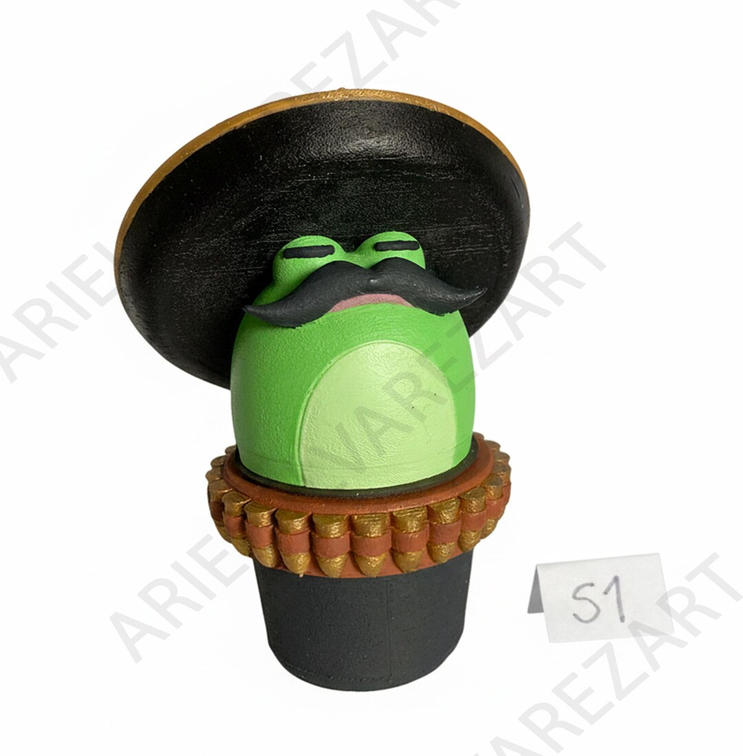 Adorable Little Potted Emo Frog Figure- 3D Printed and Hand Painted ...