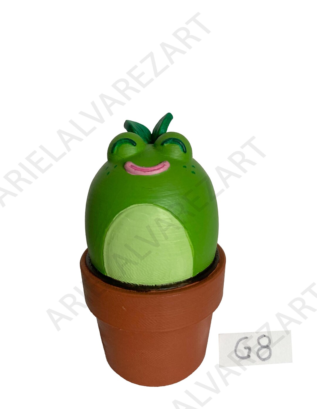 Adorable Little Potted Emo Frog Figure- 3D Printed and Hand Painted ...