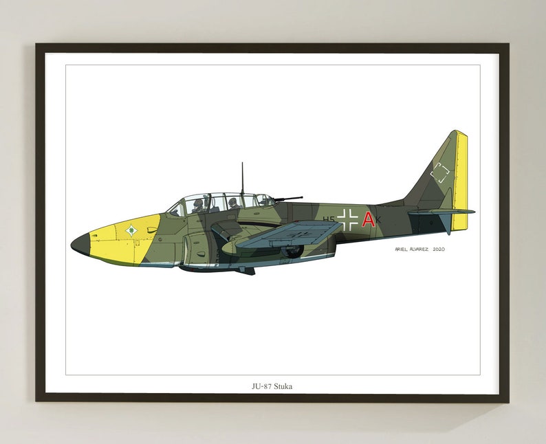 Ju-87 Stuka Dive Bomber 8.5x11 Art Print wall | Etsy