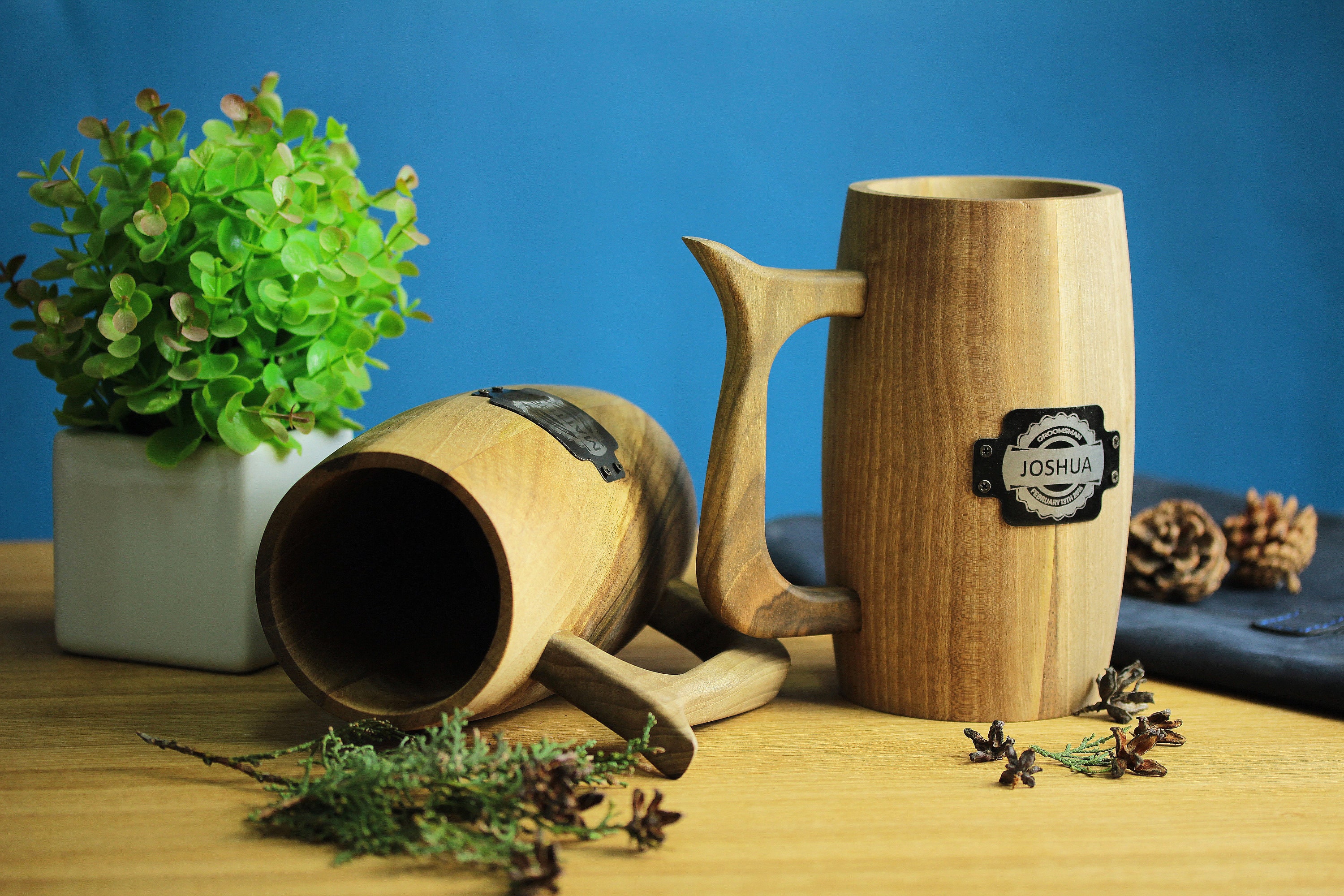 Wood Mug Anniversary Gifts Wood Mug Custom Beer Mug Wooden | Etsy