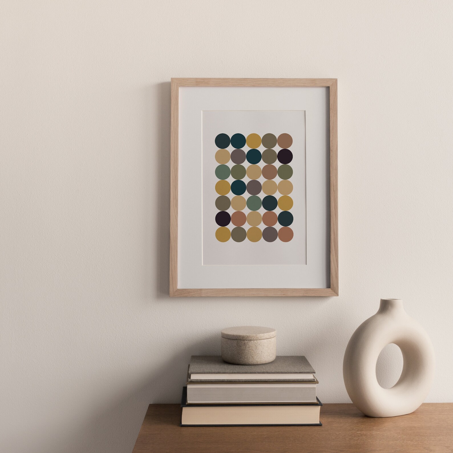 Earth Tones Polka Dot Printable Wall Art Abstract Poster - Etsy