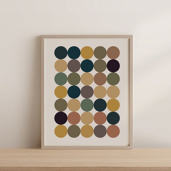 Earth Tones Polka Dot Printable Wall Art Abstract Poster - Etsy